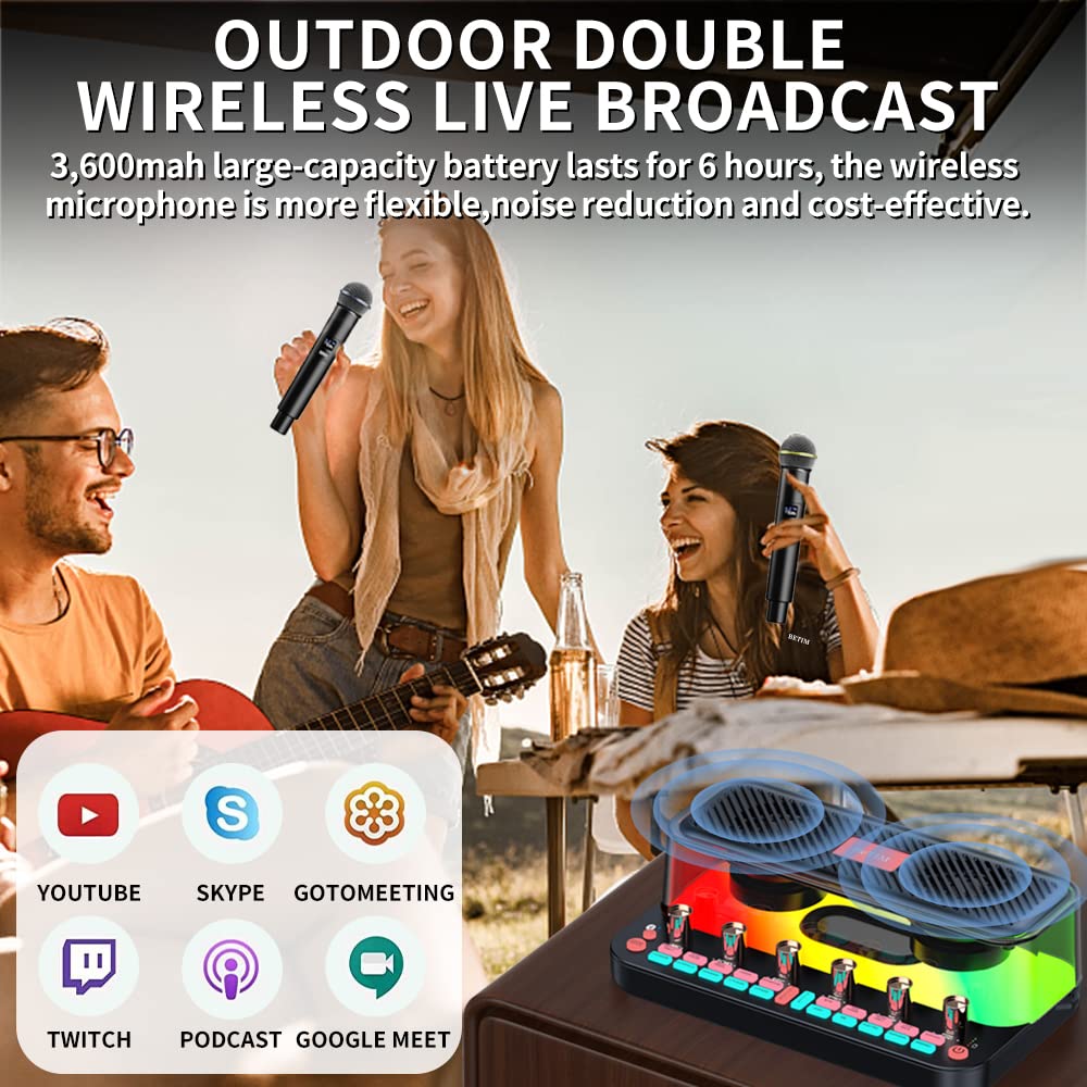 Podcast Equipment Bundle, Audio Interface Audio Mixer & Recording Accessories Podcast Kit with 3.5mm Microphone Perfect for Recording,Live Streaming,Gaming,Compatible with PC,Smartphone,Play Station