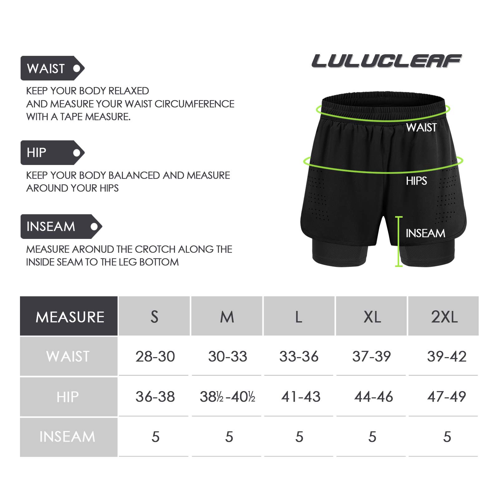 Lulucleaf Running Shorts for Men with Liner Mens 2 in 1 Workout Athletic Yoga Shorts (White, L)