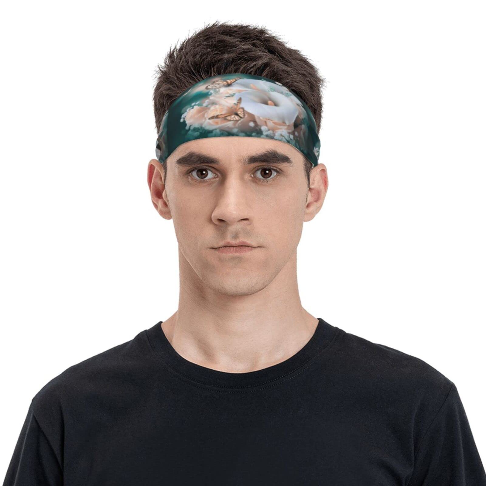 Outdoor Travel Headband Common Callalily Butterfly Head Wrap Non-Slip Sweatbands