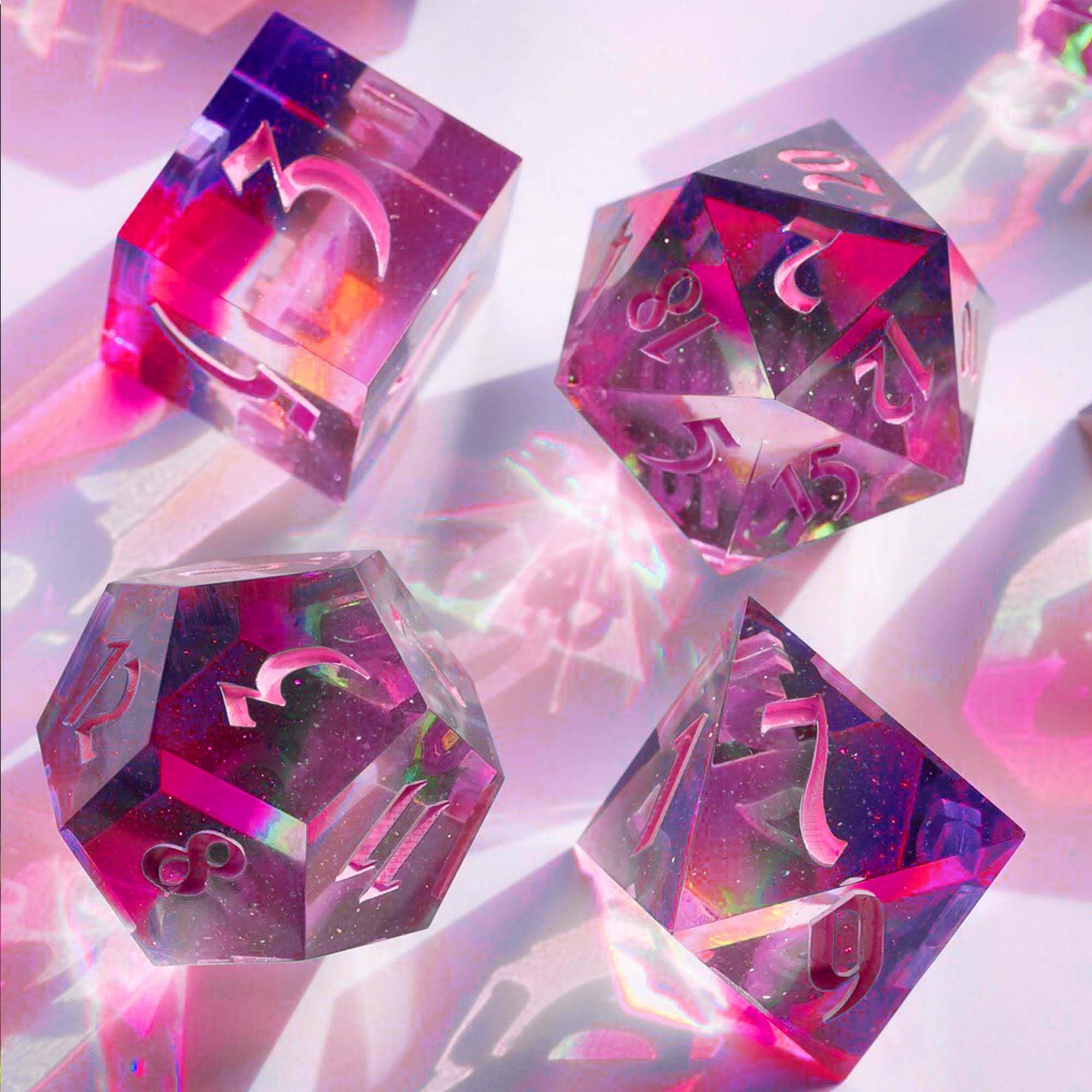 Juome Dice Resin Molds Silicone, DND Dice Silicone Molds for Epoxy Resin Casting with 7 Standard Stereoscopic Dice Cavities, Resin Mold for DIY Dices Making, Table Board Game Dice Lovers Gift