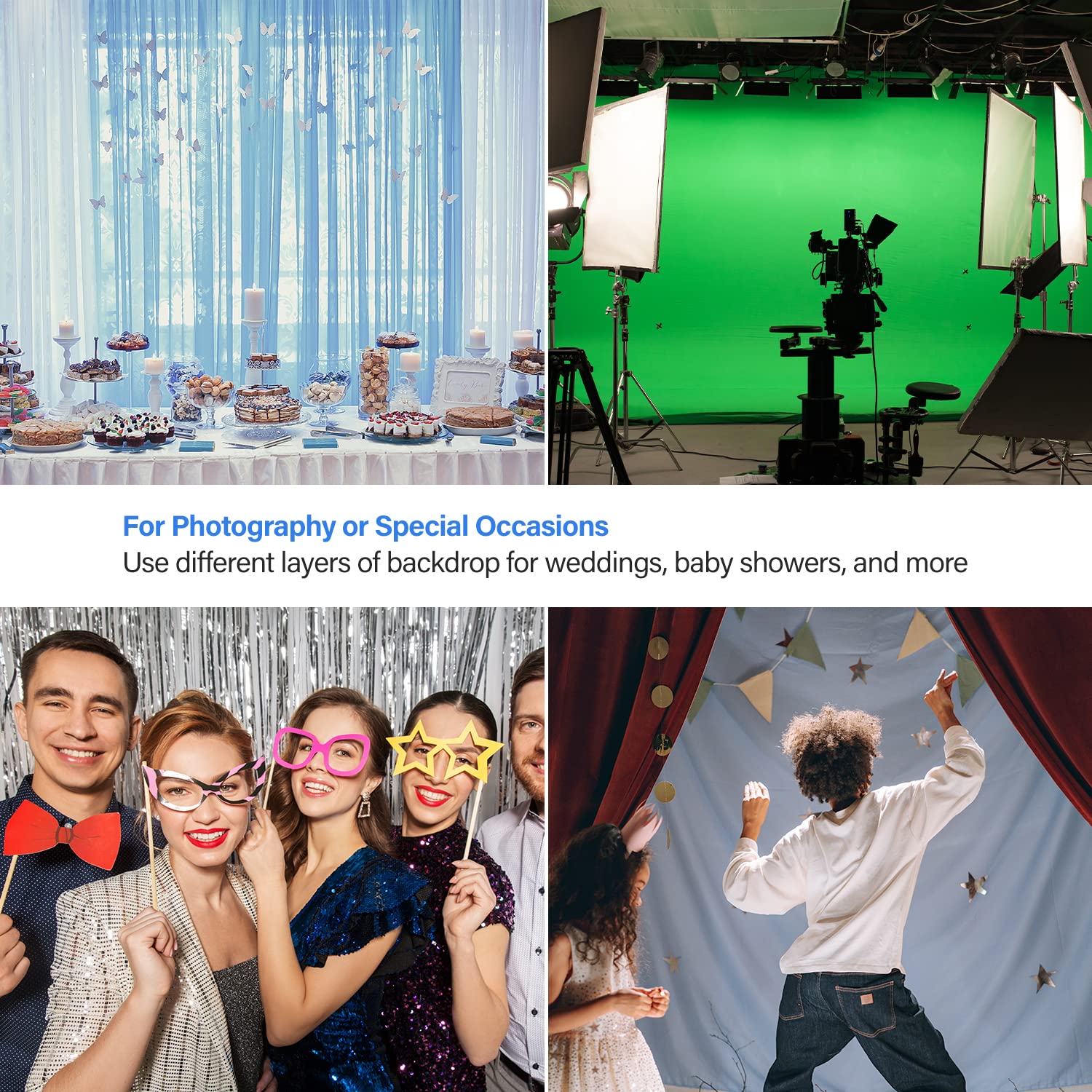 LimoStudio [2-Set] 10 ft Wide Crossbar, 4-Section/Triple Crossbar Mount, 2-Piece Set, Photography Lighting Muslin Backdrop Support Crossbar, Wide Compatibility, AGG3295