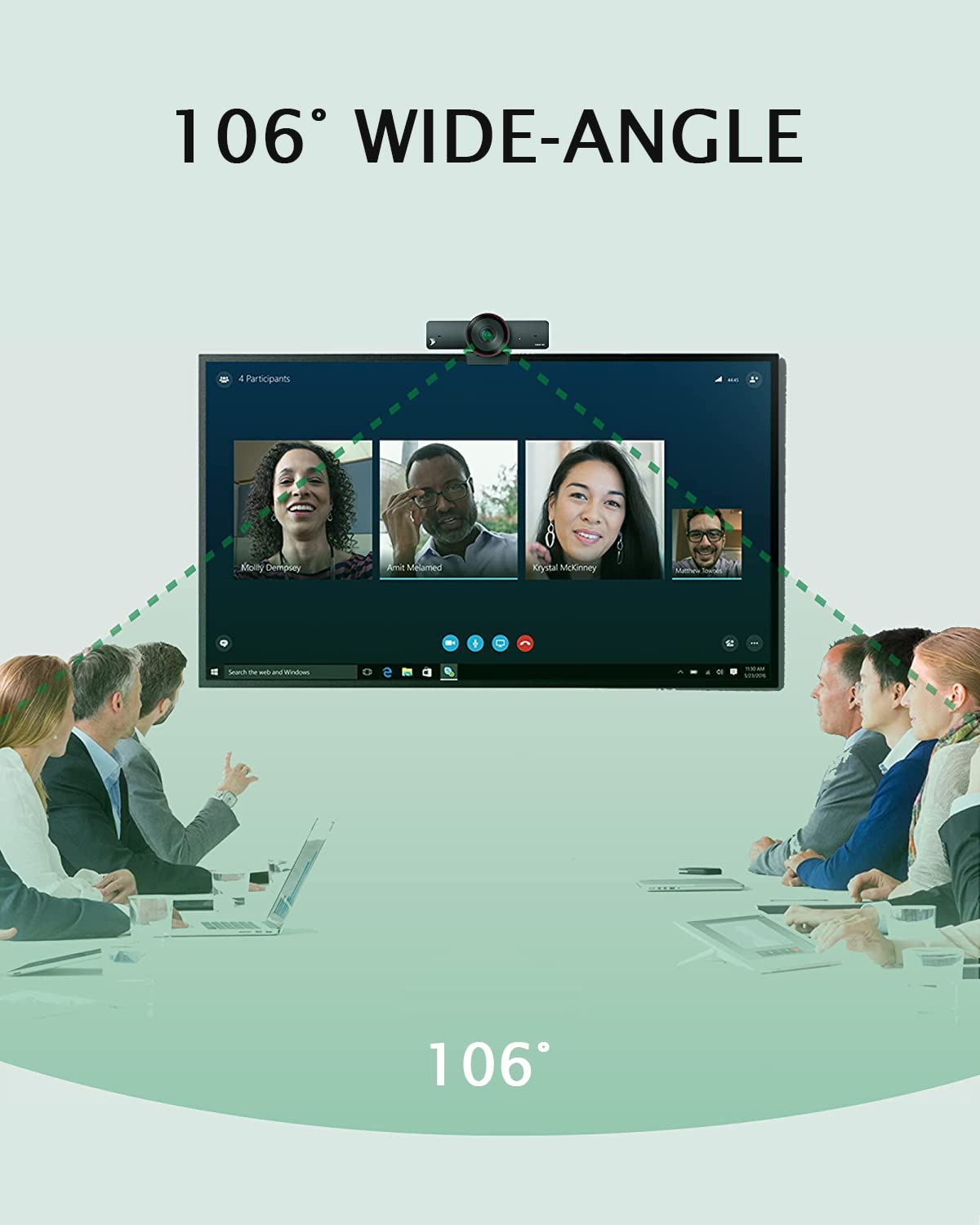 WYRESTORM Conference Room Camera System with Microphone and Speakerphone, 4K 106° Video Camera Kit for Meeting Education Works with Microsoft Teams, Zoom