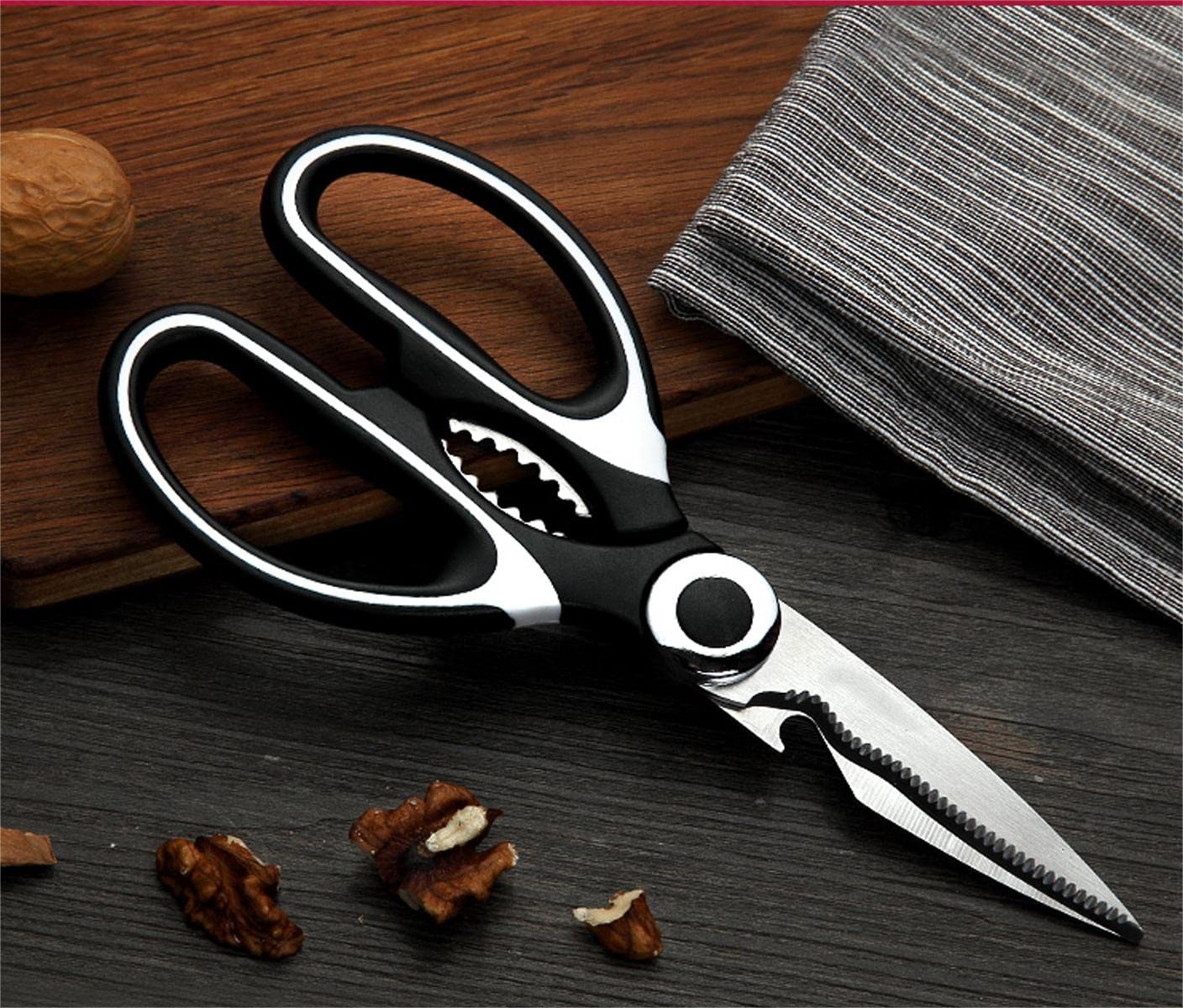 Kitchen Scissors,Kitchen Shears,Poultry Shears,Heavy Duty Cooking Scissors, Multi-Purpose Kitchen Shears with Cover for Poultry, Meat, Herb Cutting, Stainless Steel