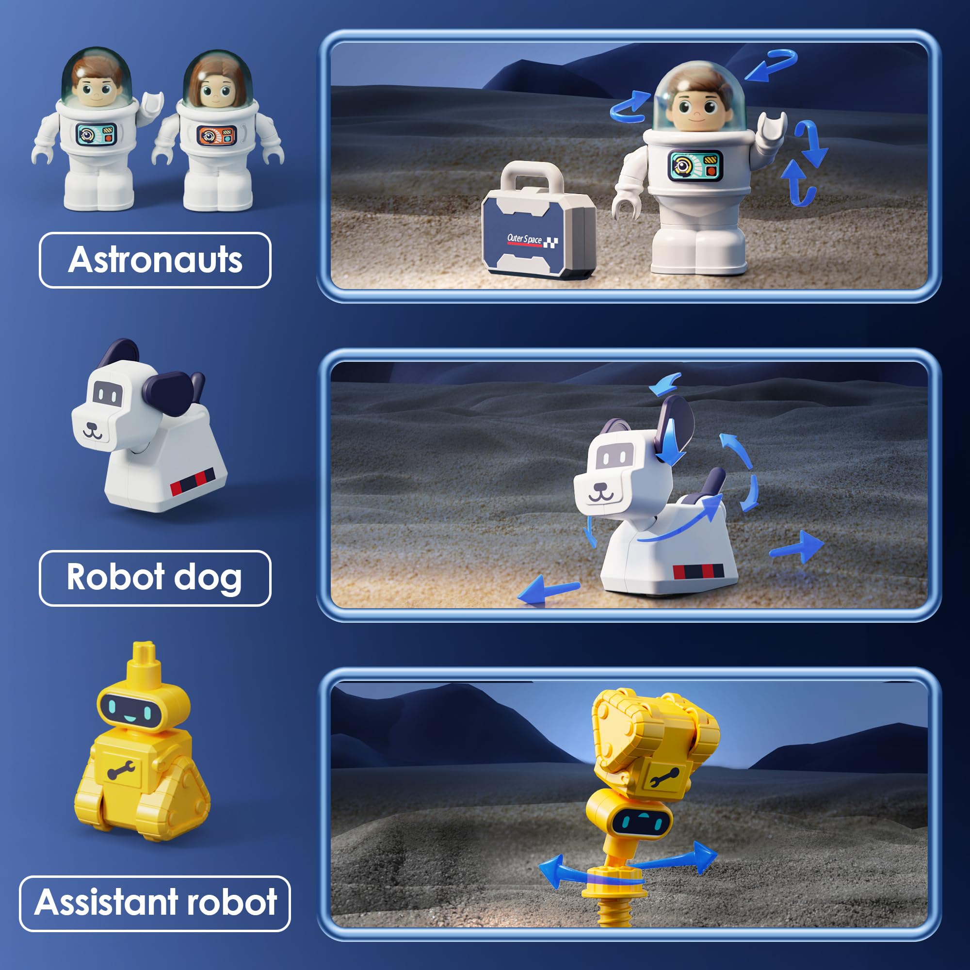 iPlay, iLearn Space Toys Spaceship for Kids 3-5, Boys Space Shuttles W/ Astronauts Robots, Outer Space Building Set, Universe Adventure STEM Science Kit, Learning Gift for 4 6 7 8 Years Old Girl Child