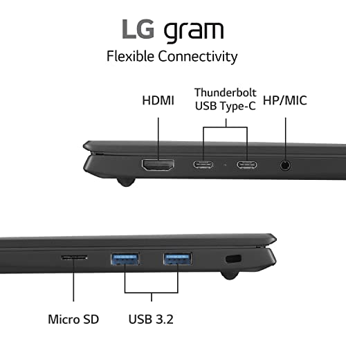 LG gram 14” Lightweight Laptop, Intel 13th Gen Core i7 Evo Platform, Windows 11 Home, 32GB RAM, 1TB SSD, Black