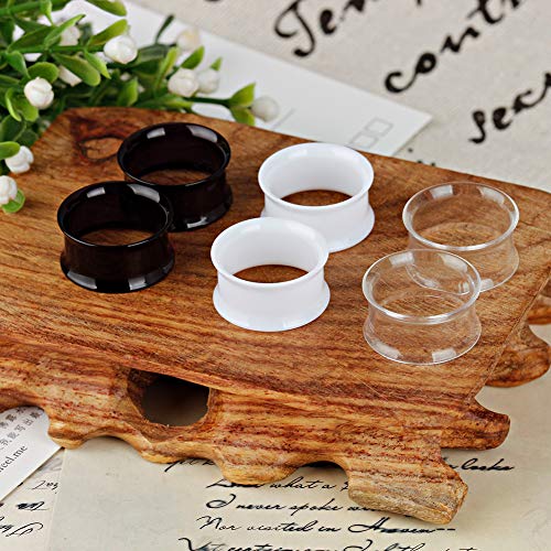 KUBOOZ 3 Pairs Set Prevent Allergy Acrylic Ear Plugs Tunnels Gauges Stretcher Piercings 1/2"