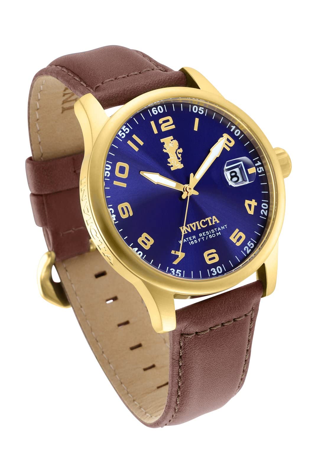Invicta Men's 15255 "I-Force" 18k Gold Ion-Plated Stainless Steel and Brown Leather Watch
