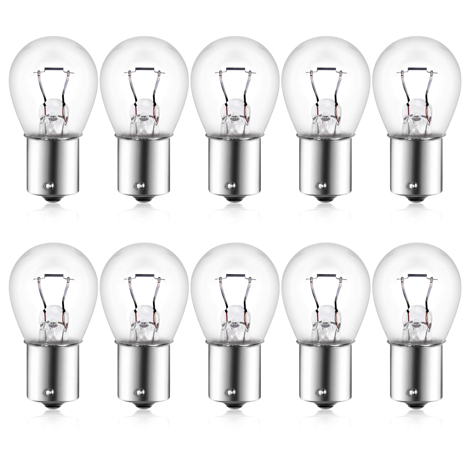 Lustaled 1141 S8 Low Voltage Landscape Light Bulbs, 12V 18W BA15s Bayonet Base Single Contact DC 12V Low Voltage 18W Landscape Light Bulb for Pathway RV Trailers Campers (Warm White 2700K, 10-Pack)