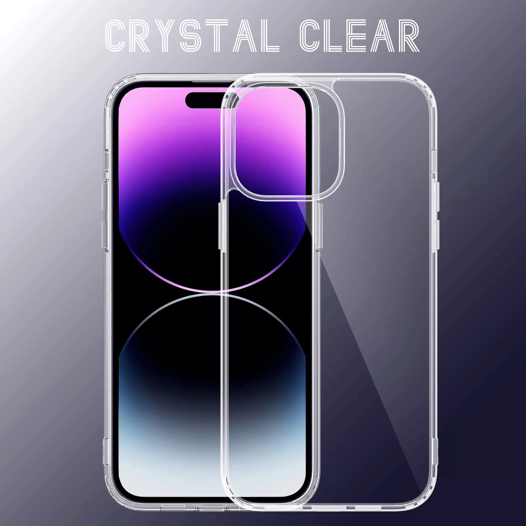 iPhone 14 Pro Clear Case. Transparent Hybrid Acrylic Protective Cover Phone Cases for iPhone 14 pro. Screen Size (6.1) iPhone Clear case