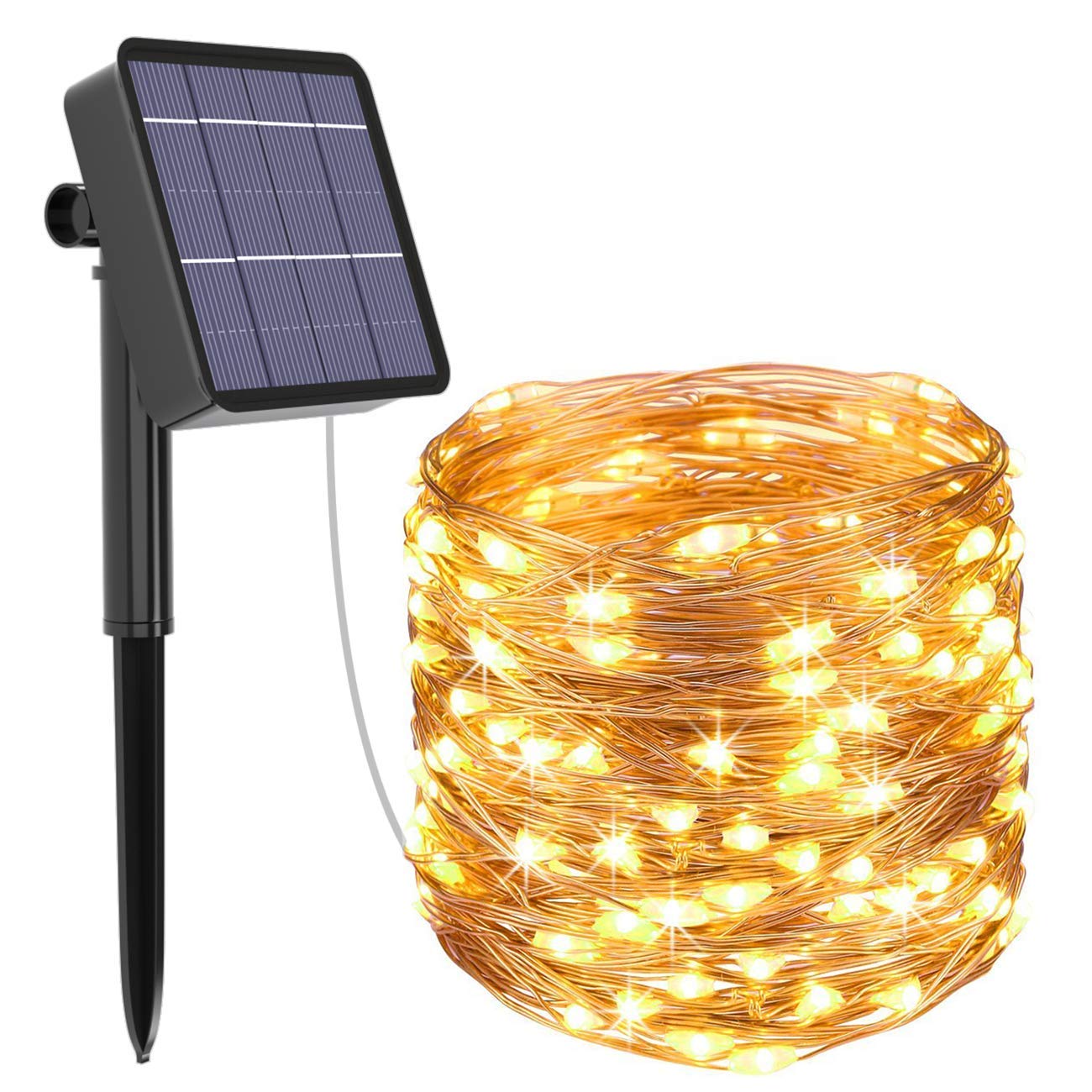 kolpop Solar String Lights Outdoor, 79ft 240LED 8 Modes Solar Fairy Lights Outdoor Waterproof Copper Wire Solar Powered String Lights for Garden Christmas Tree Patio Home Wedding Yard (Warm White)