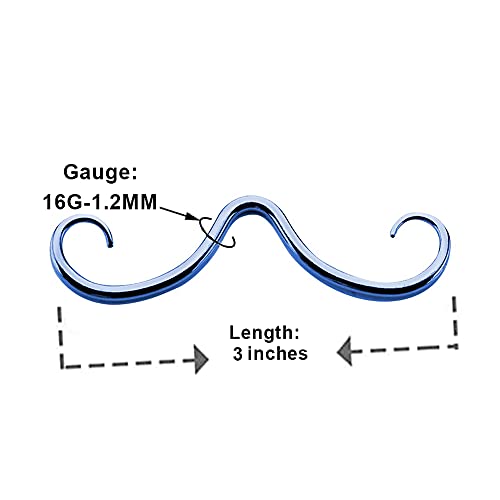 Luxe Modz 14G Septum Piercing Mustache Nose Ring for Women Men Moustache Septum Ring Piercing Jewelry