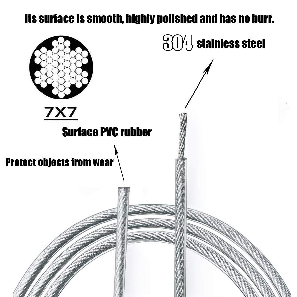 M-FV Stage Lights Safety Cable 110lb 176lb Load Duty 31.5’’ Stainless Steel Safety Rope for DJ Stage Lighting Par Light Moving Head Light (4mm-4pack)
