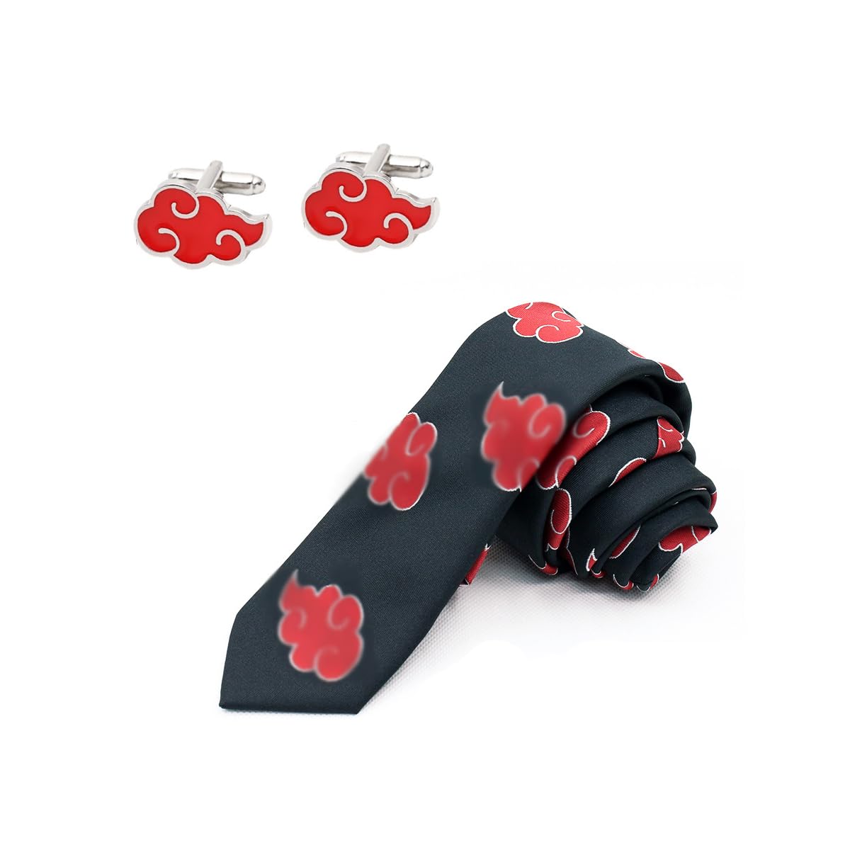MEIFNG Men's Tie and Cufflinks,Anime Cosplay Cloud Necktie Set for Men (Tie+Cufflinks)