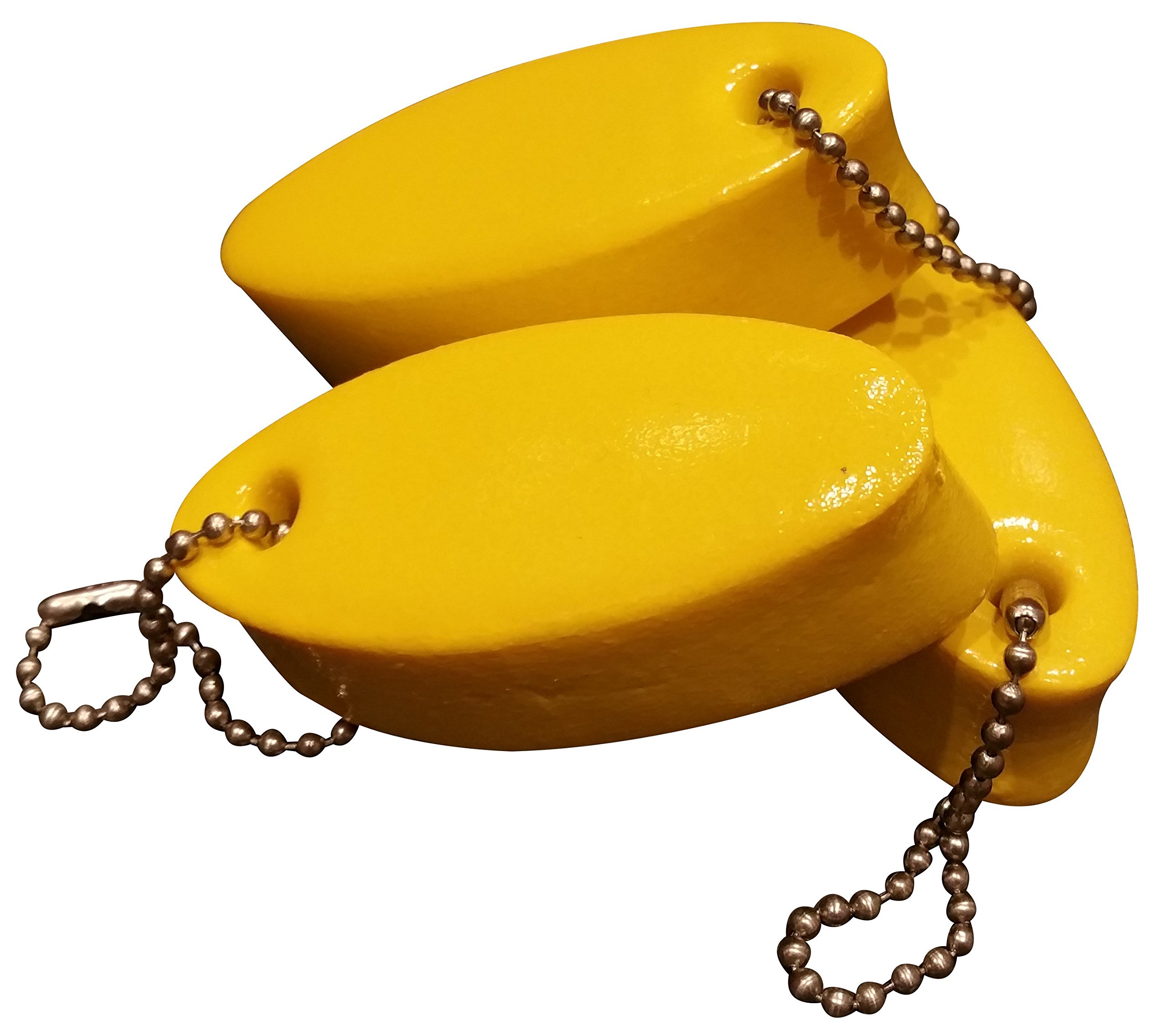 JQuad 3 Pack YELLOW Floating Keychain key floats Vinyl Covered Foam -Made in the USA- (Yellow)
