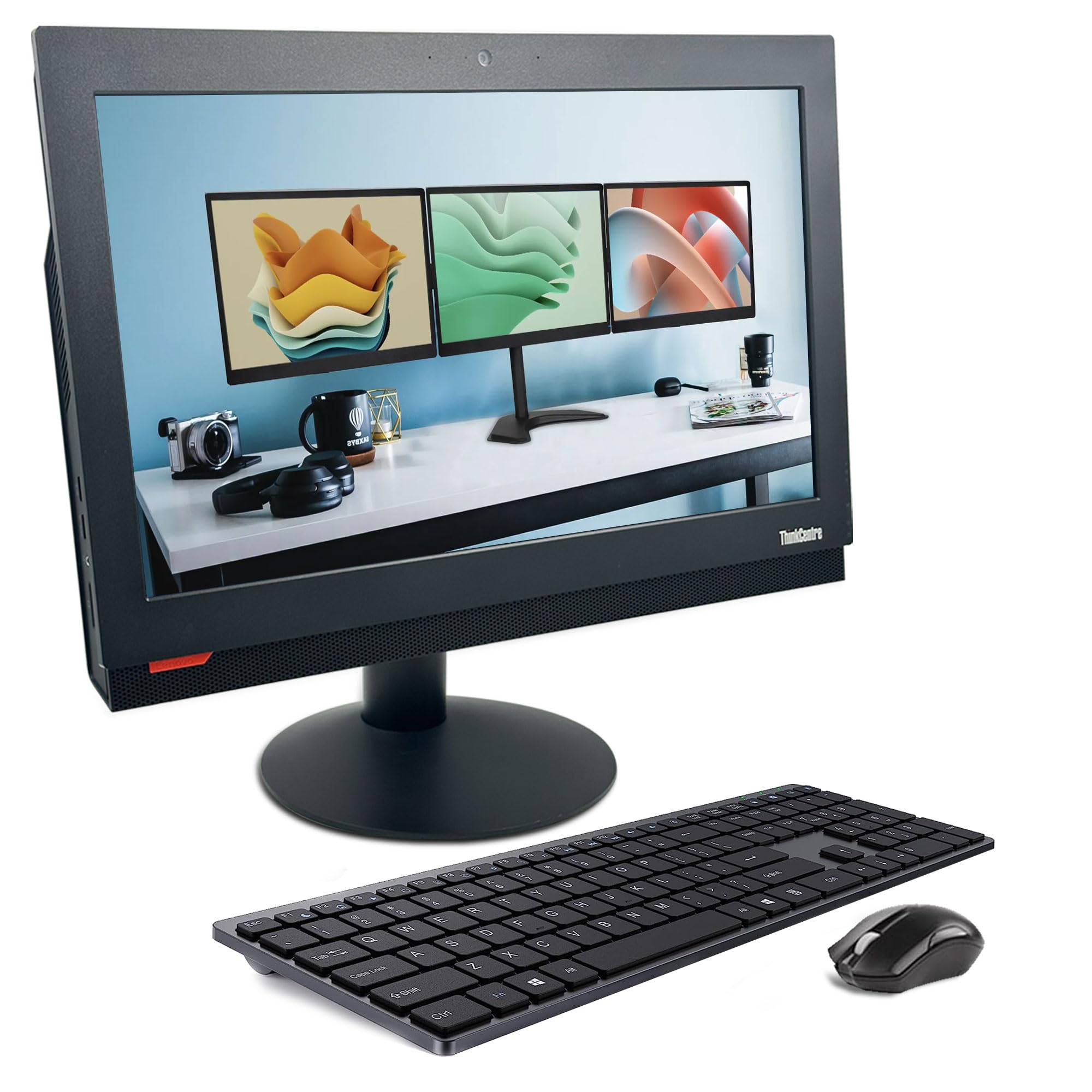 Lenovo ThinkCentre All-in-One Desktop Computer PC - Intel Core i5-6500, 8GB Ram, 256GB SSD, 21.5” FHD - WiFi & Bluetooth, Wireless Keyboard & Mouse, Windows 10 Pro - (Model - M810z) (Renewed)