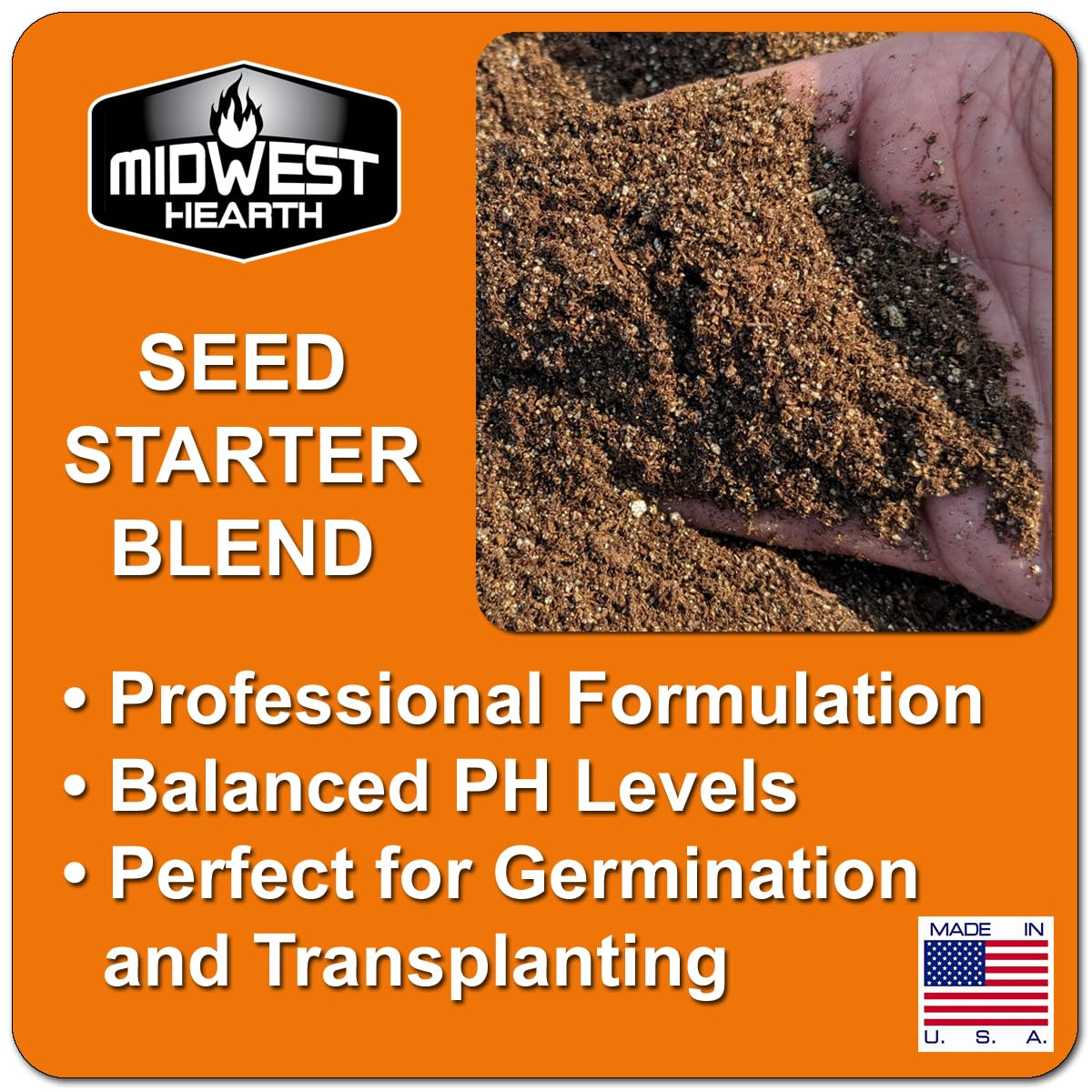 Seed Starter Natural Potting Soil Mix for Germination and Growth (Made in USA) (4 Dry Quarts)