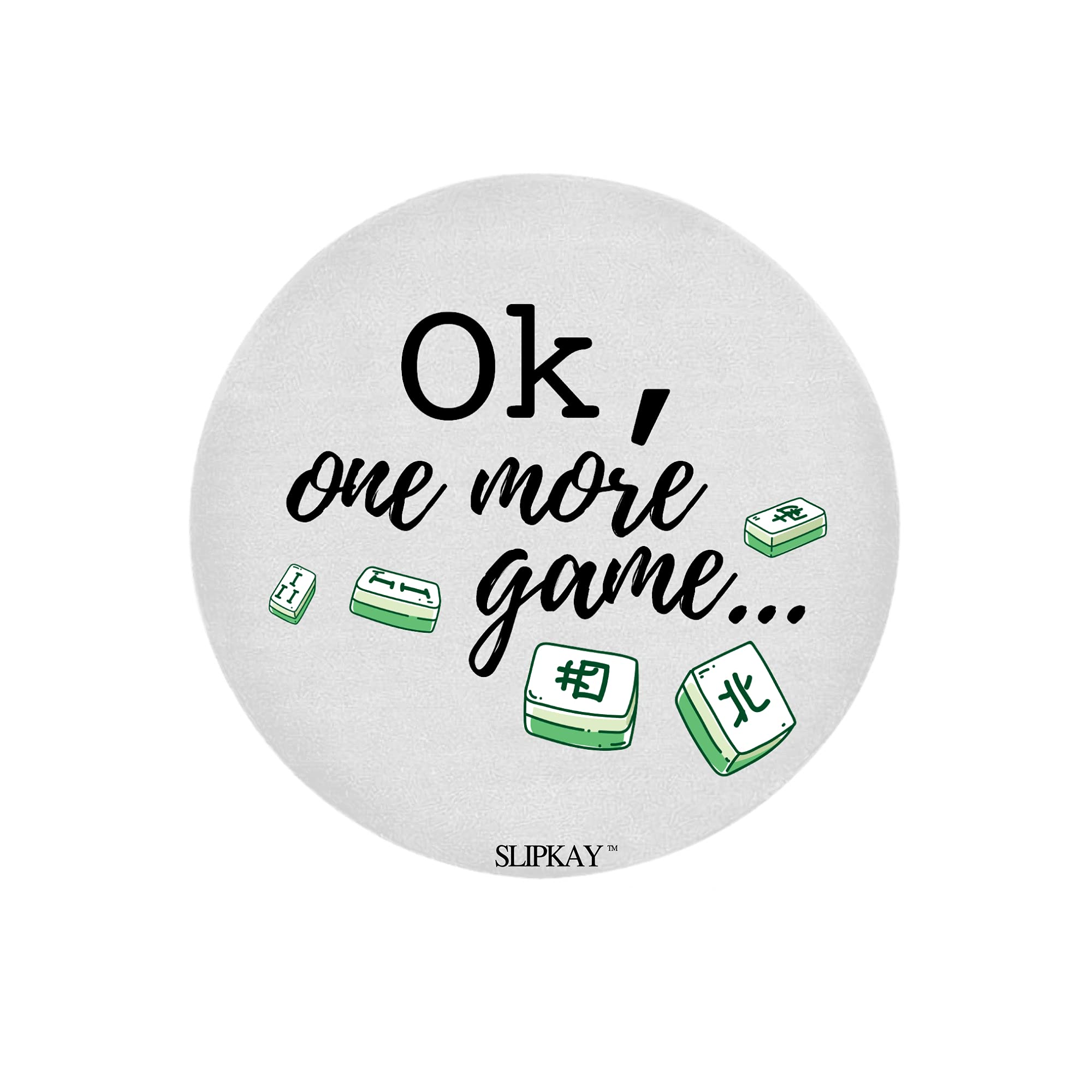 Mahjong Ok One More Game Round Rug