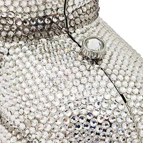 Mini Black Cat Shape Women Crystal Clutch Evening Bags Hand-Made Diamond Minaudiere Handbag Party Wedding Purse (B)
