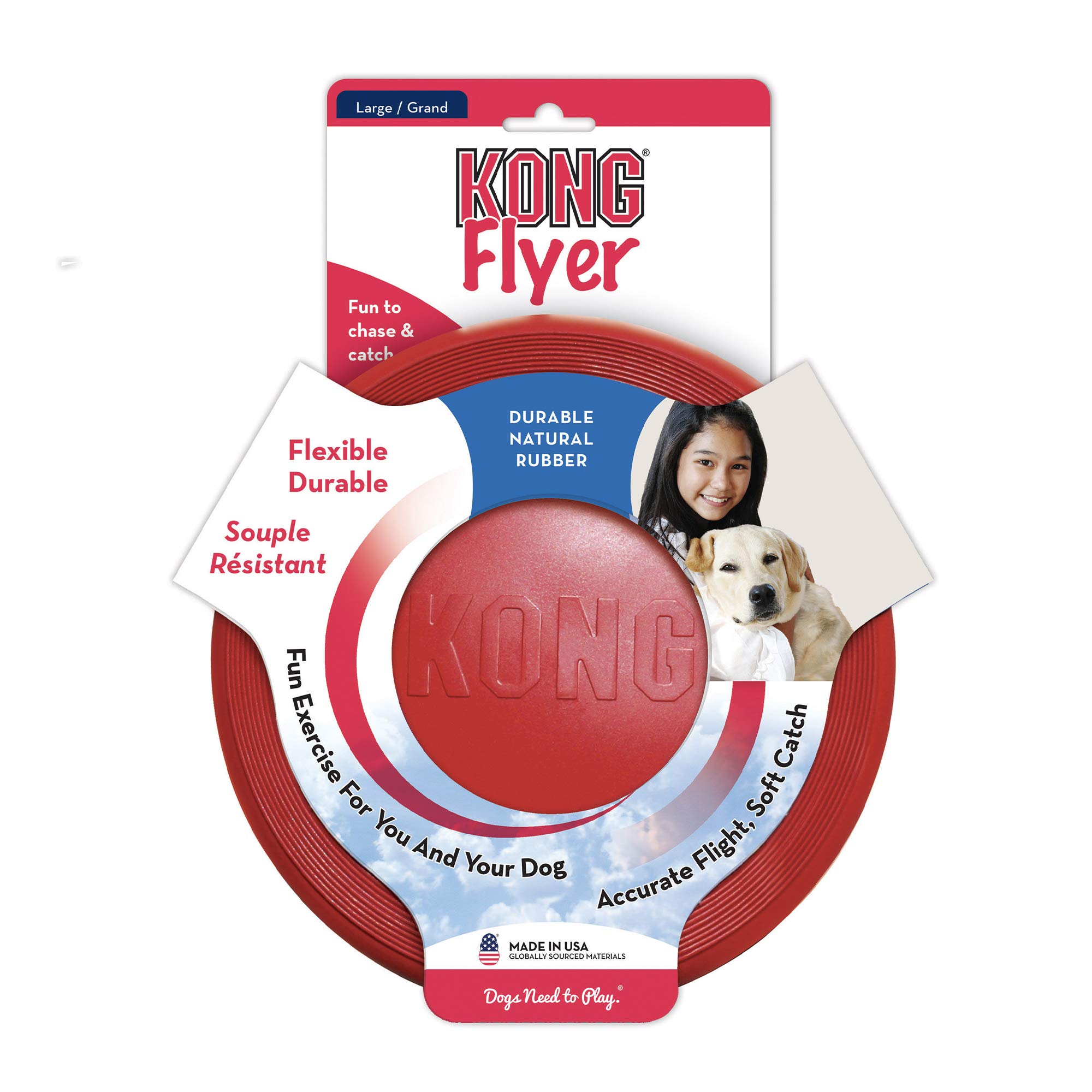 KONG - Flyer and Training Dummy - Floating Fetch Toy for Water Play and Flying Disc - for Large Dogs