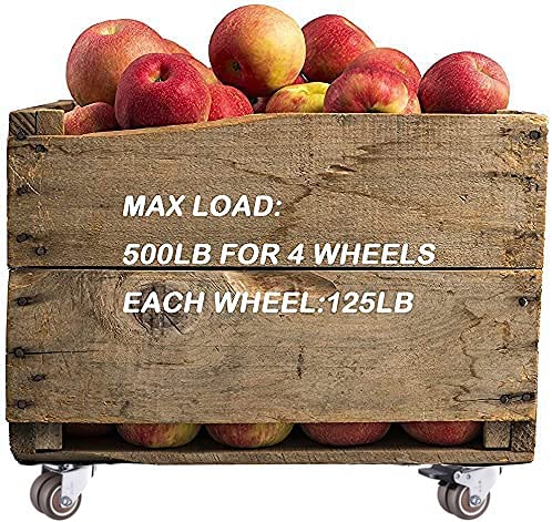 NERILEE 2'' Swivel Casters Wheels,Total Load 500Lbs Heavy Duty Double Row TPE Rubber Castors Wheels,Dolly Wheels for Moving Silent Furniture/Table/Trolley/Workbench