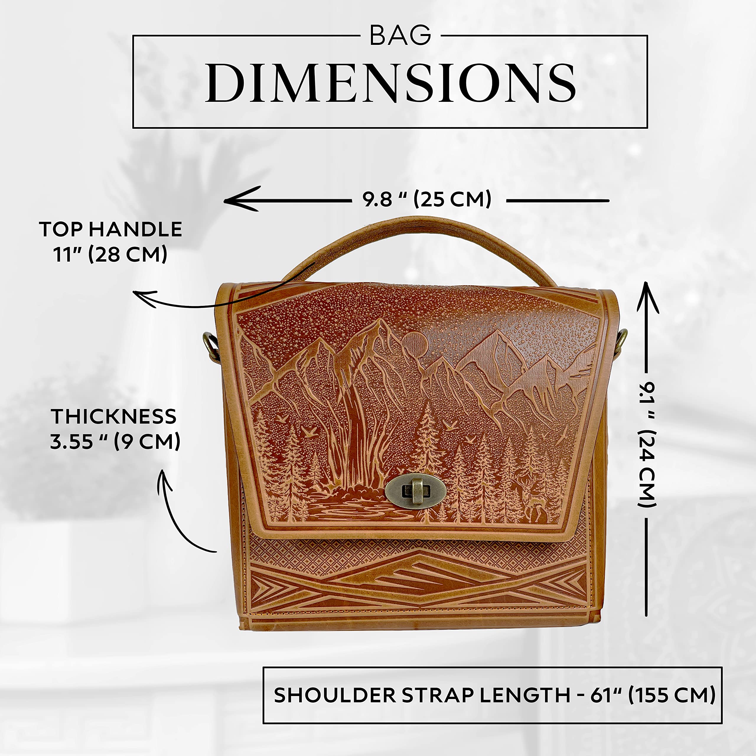 Personalized Genuine Leather Crossbody Handmade Bag for Women - Every Day Use Leather Shoulder Handbags - Vintage Purse Peyzazh Small Create Your Custom Bag