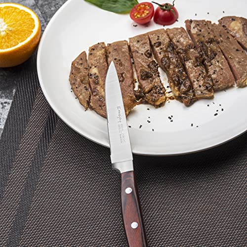 Knife Set, 15 Pcs Emojoy Kitchen Knife Set with Block Wooden, Manual Sharpening for Chef Knife Set, Stainless Steel Professional Knife for Kitchen