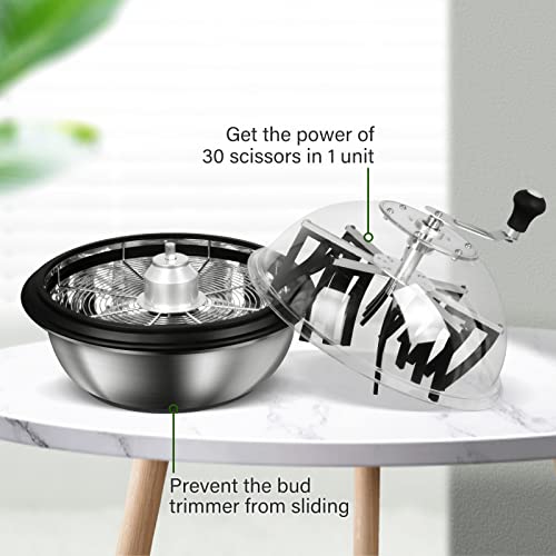 iPower Bud Trimmer Leaf Bowl Machine 19 inch with Electric Spinner Automatic Twisted Spin, Sharp Stainless Steel Blades, Adjust Speed and Direction, Scissors Included for Hydroponics