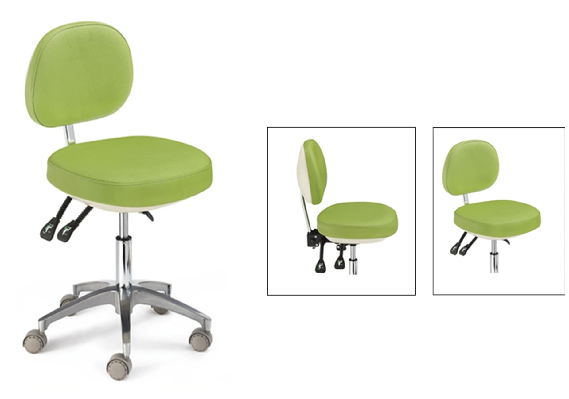 Standard Dental Mobile Chair Adjustable Doctor's Stool Leather Dentist Chair, Color Can Customizable (Color : Green)