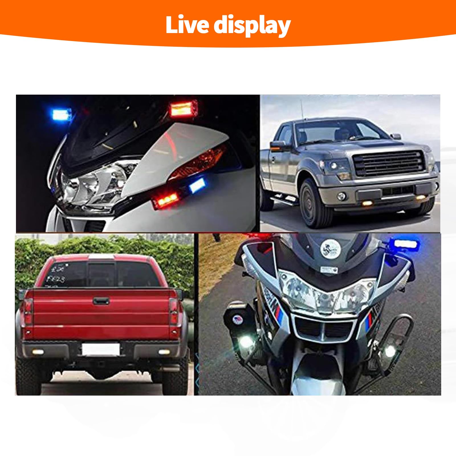 jeseny Pack-1 LED Light Bar, 4.4" x 1.1" 12-24V Waterproof Car High Light Warning Light, 12W 6 Lamp Beads Decorative Strobe Light for Most Cars SUVs and Trucks (Purple)