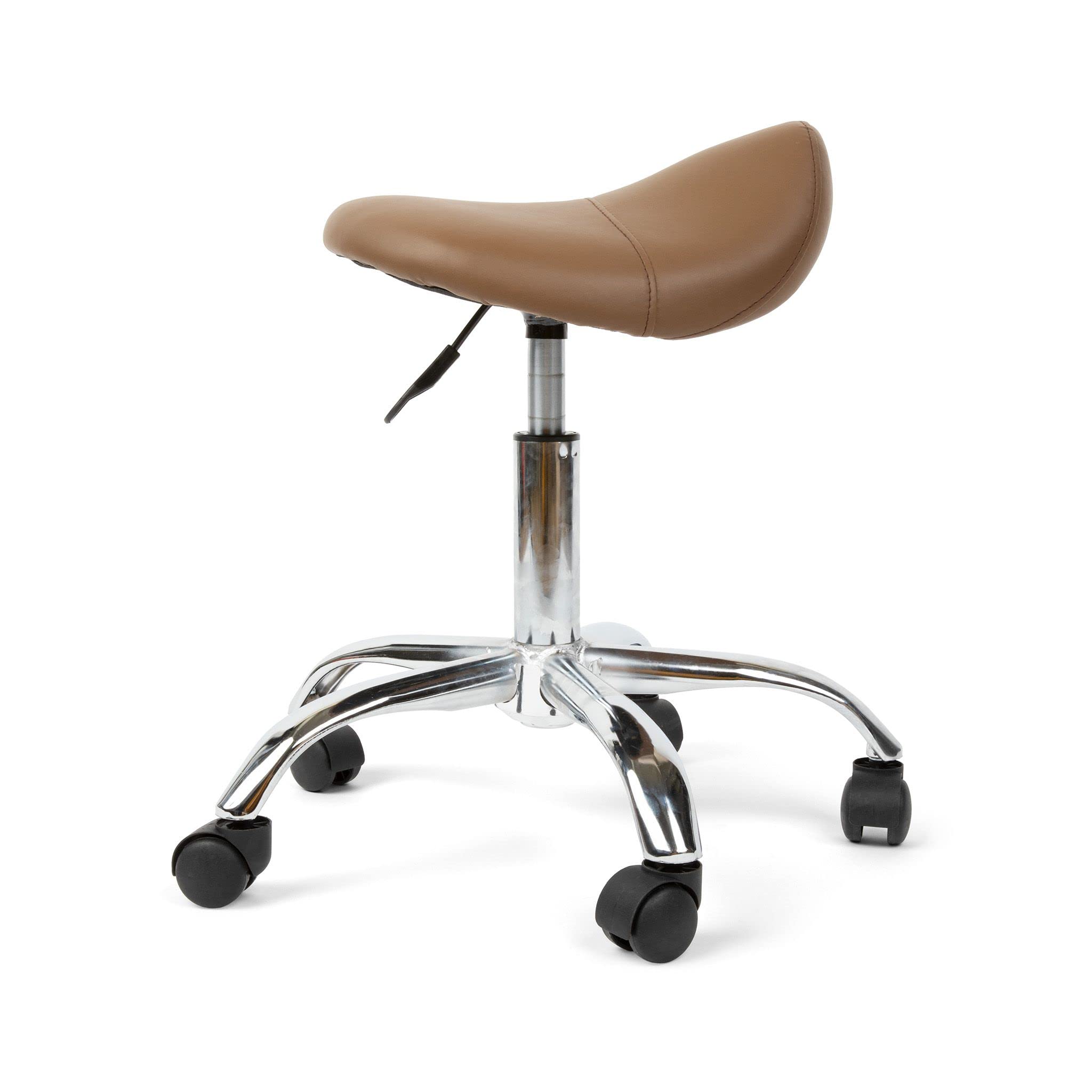 Saddle Stool, Ergonomic, Comfortable Saddle Stool, Adjustable Hydraulic Seat, Rolling Spa Salon, Massage, and Medical Office Chair with Swivel Wheels, Black