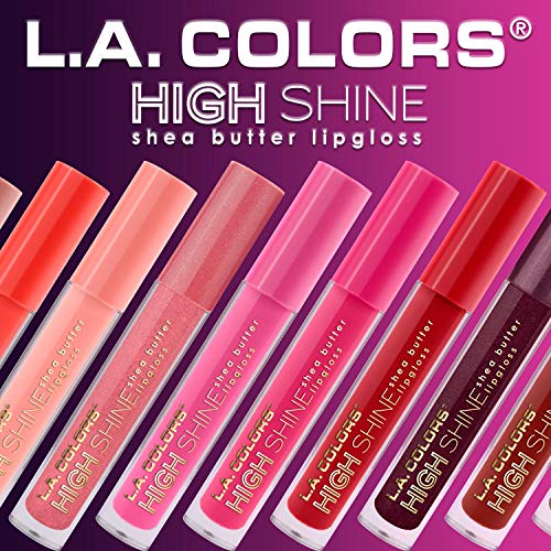 L.A. Colors High Shine Shea Butter Lip Gloss, Clear, 0.14 Ounce