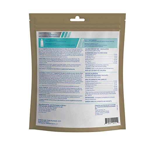 Virbac C.E.T.VEGGIEDENT Zen Tartar Control Chews for Dogs - Small