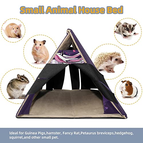 Y-DSIWX Guinea Pig Hideout Cozy Hamster House Cave for Bunny Chinchilla Hedgehog Small Animal Magical Mordern Unicorn Horse