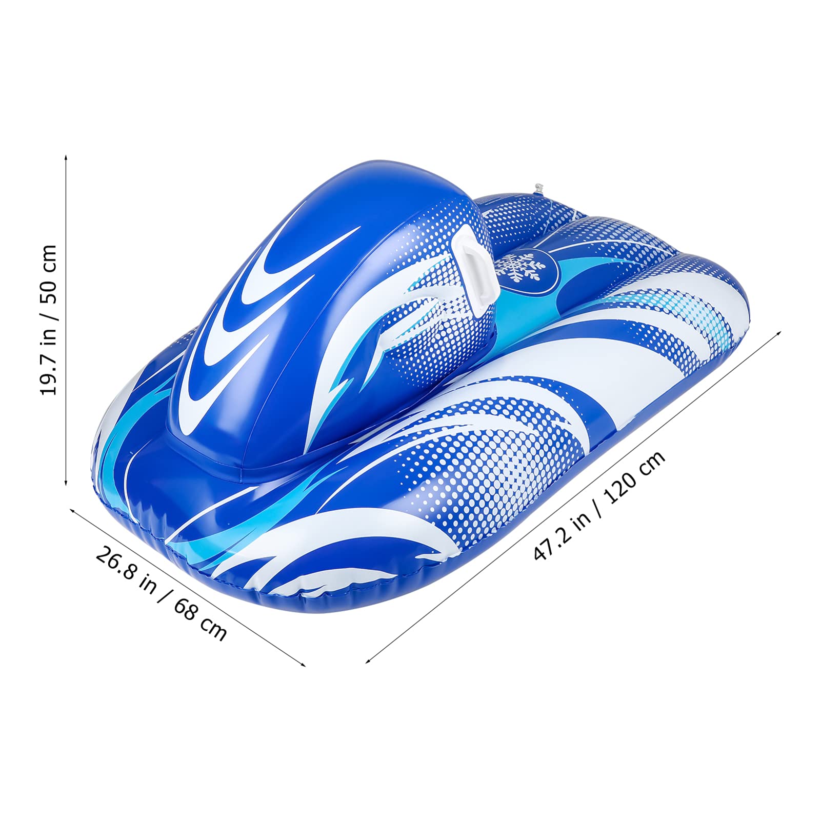 LIOOBO Ski Car Ski Inflatable Mat with Handle Anti- ski Slide for Kids Adults with Heavy Duty Handles (Blue)