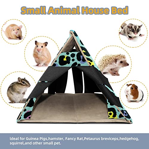 Y-DSIWX Guinea Pig Hideout Cozy Hamster House Cave for Bunny Chinchilla Hedgehog Small Animal Colorful Abstract Animal Stains