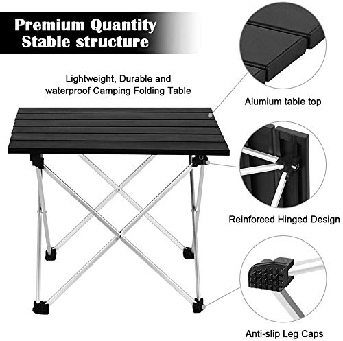 LIANTRAL Small Camping Table, Portable Outdoor Lightweight Folding Compact Picnic Camp Beach Table for Outdoor Camping, BBQ, Hiking, Fishing