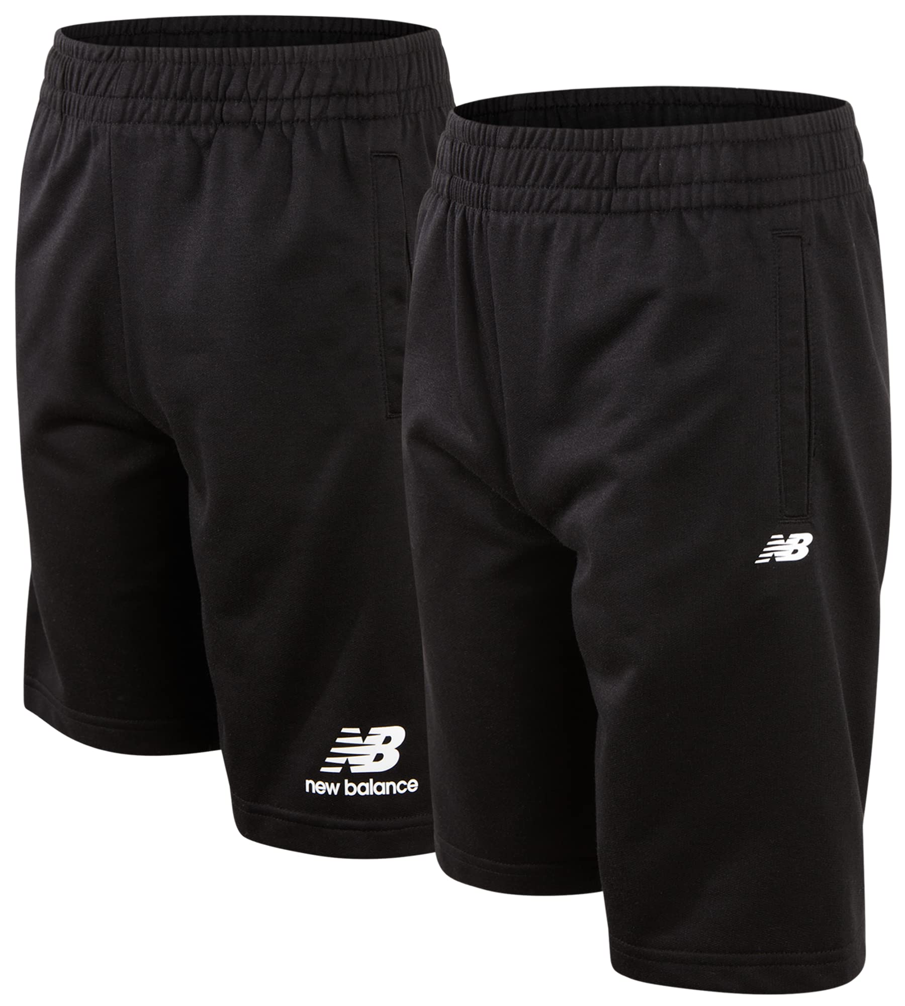 New Balance Boys' Athletic Shorts - 2 Pack Active Performance French Terry Gym Shorts (4-16), Size 8, Black/Black