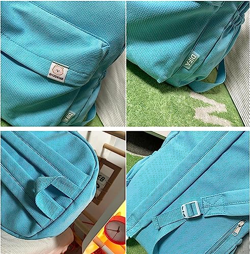 ZOVALI Difa Backpack, Difa Bear Backpack, Difa Canvas Backpack, Cute Aesthetic Backpack, Travel Laptop Backpack (Green)