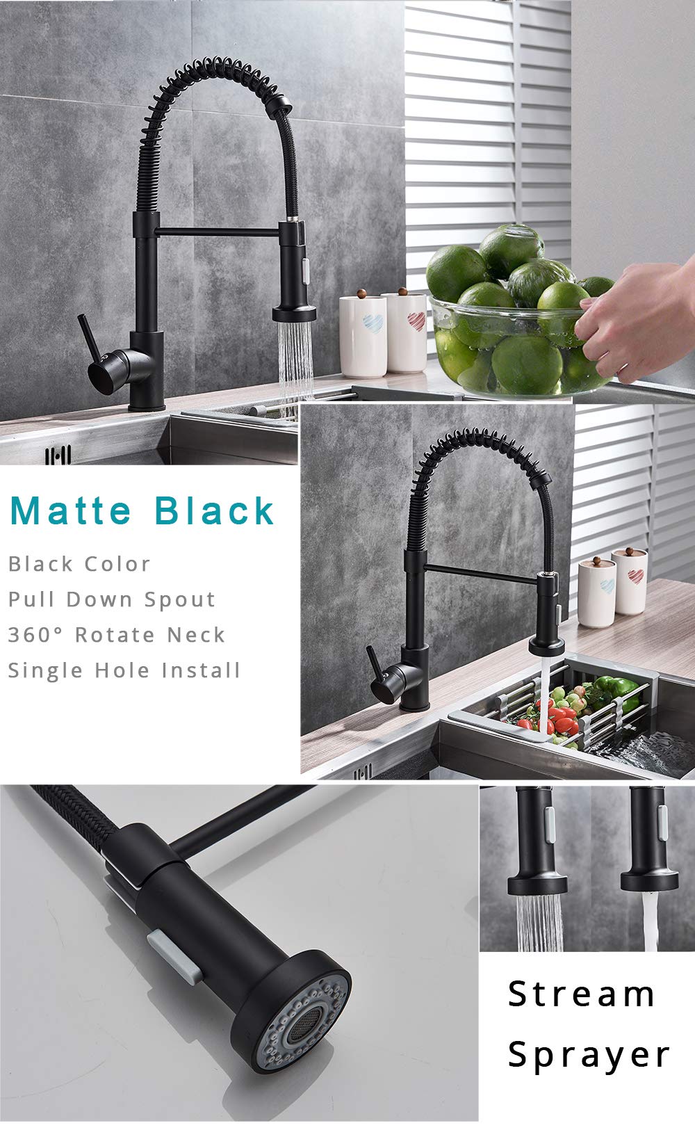 KDR Touchless Kitchen Faucet,Touch-on Activation Kitchen Sink Faucets with Pull Down Sprayer, Brushed Nickel Smart Bar Sink Faucets M815