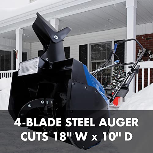 Snow Joe SJ623E 18-Inch 15-Amp Electric Walk-Behind Single Stage Snow Blower w/ Headlight, 18-Inch