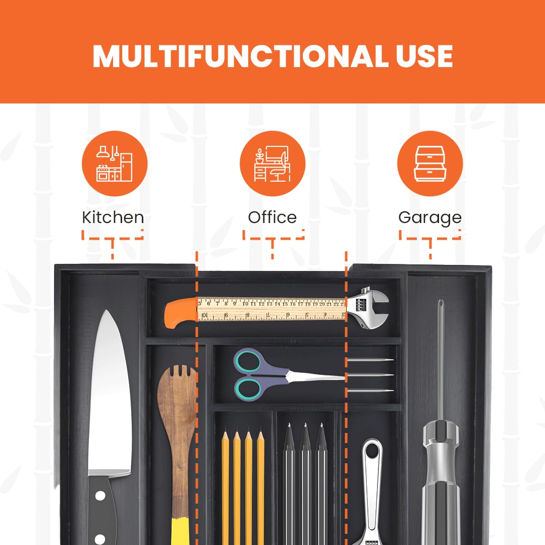 Kozy Home Solutions Kitchen Drawer Organizer Silverware Holder Expandable Tray and Utensil Holder 15" Max Width Kitchen Gadgets with Divider Organizers for Fork Spoon Knife Cutlery and Flatware