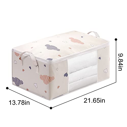 Storage Bags for Blankets and Quilts, Comforter Storage Bag Folding Organizer Bag for Pillows, Blankets, Duvet, Space Save, 2 Handles for Easy Carrying & Moving