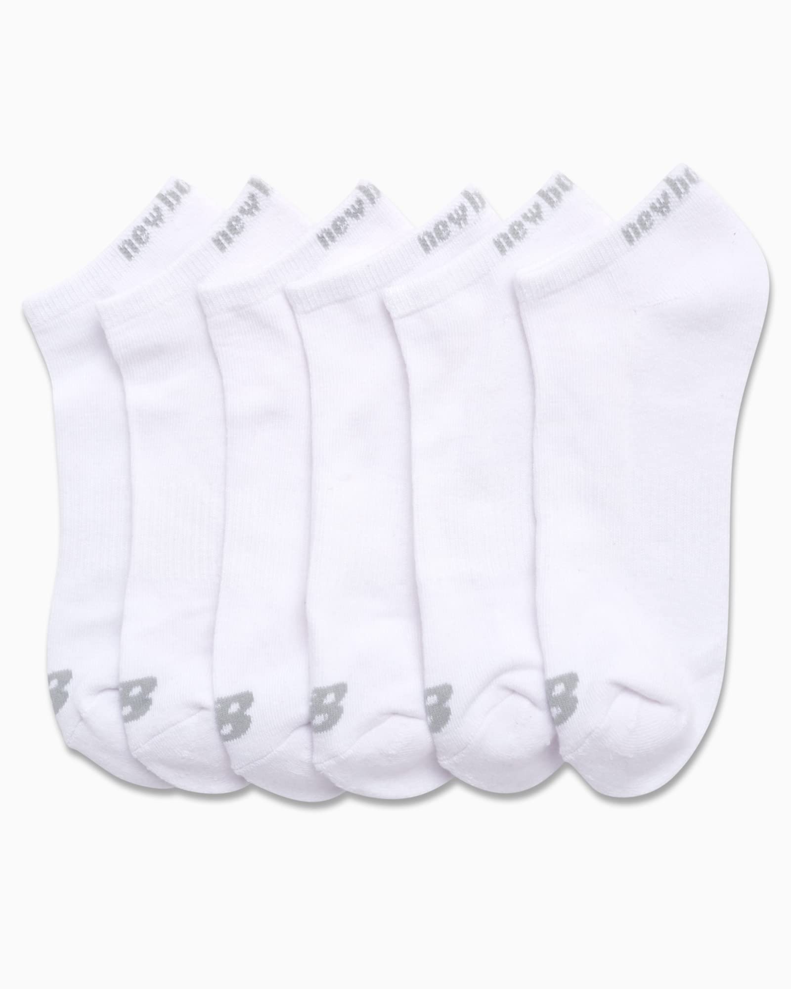 New Balance Men's Low Cut Basic 6-Pack Socks, Size 6-12.5, All White-2