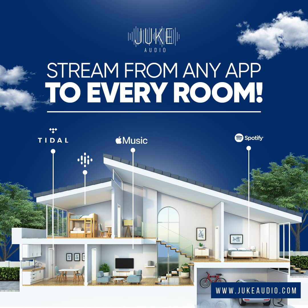 Juke-8 | 8 Zone,16 Channel, Amplifier | Multi-Room Audio Streaming via Airplay, Spotify Connect, DLNA