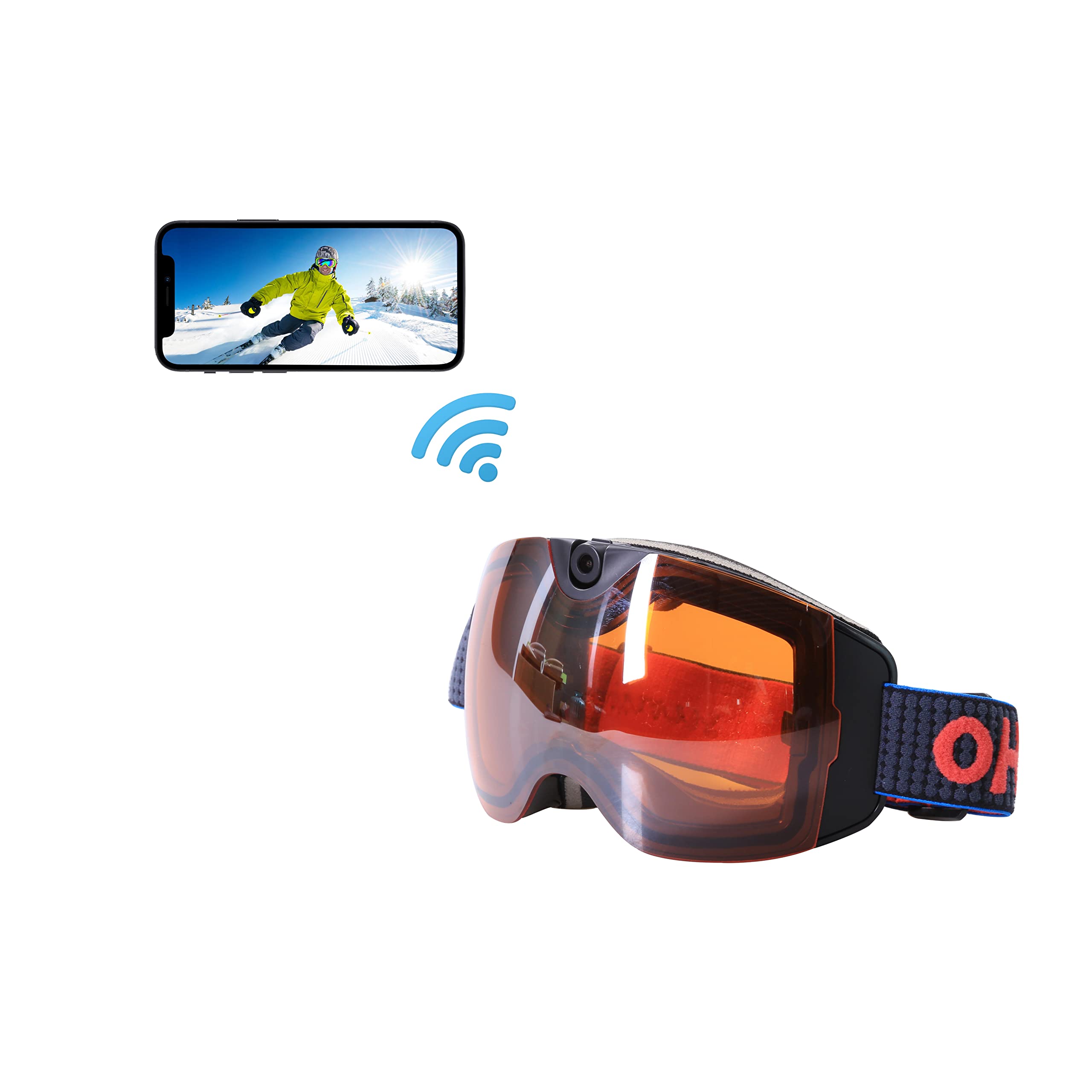 OhO 4K Smart Ski Goggles, WiFi Camera Snowboard Goggles with UV Protection, Anti Fog (Men/Women)