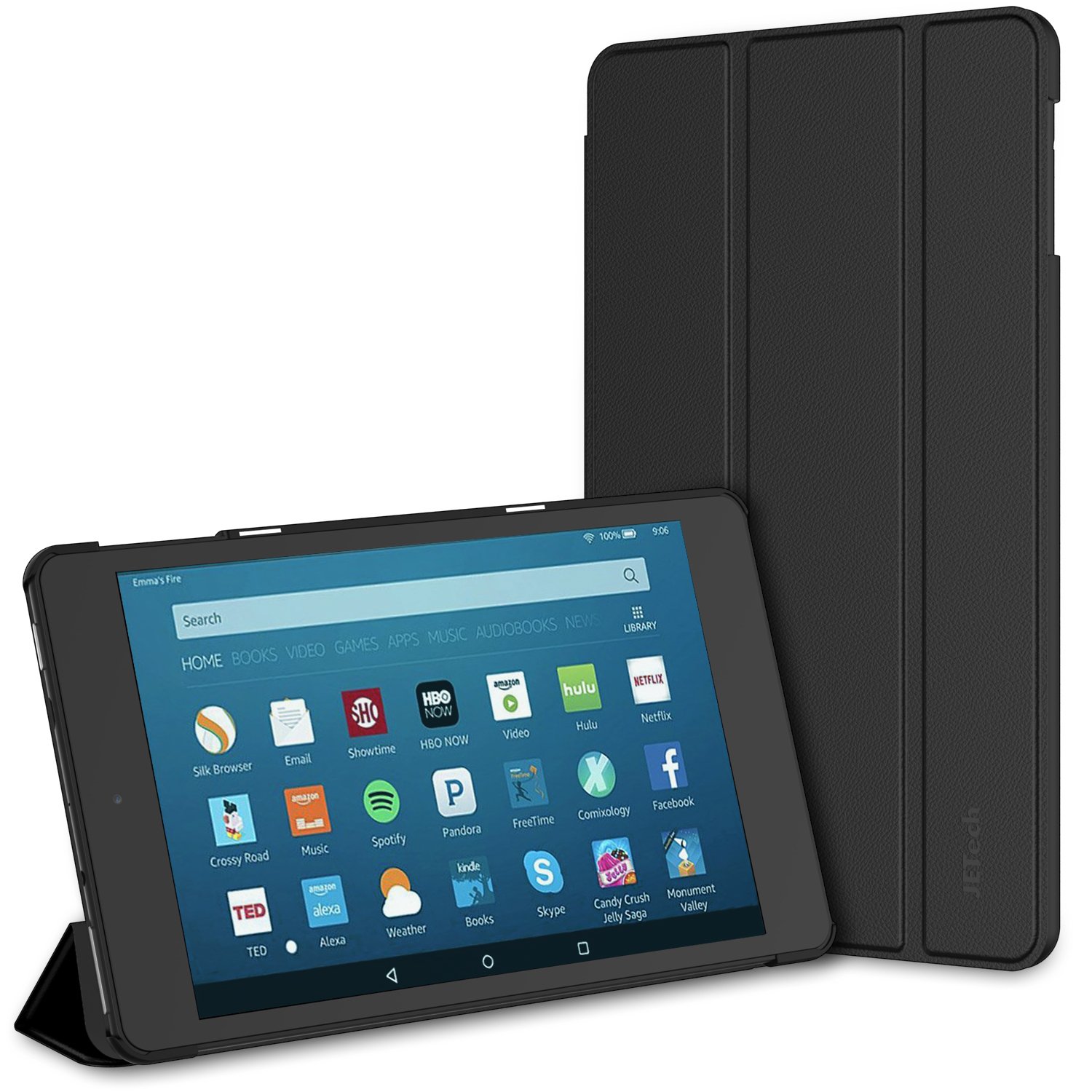 JETech Case for Amazon Fire HD 8 Tablet (8th / 7th / 6th Generation - 2018, 2017 and 2016 Release) Smart Cover with Auto Sleep/Wake (Purple)