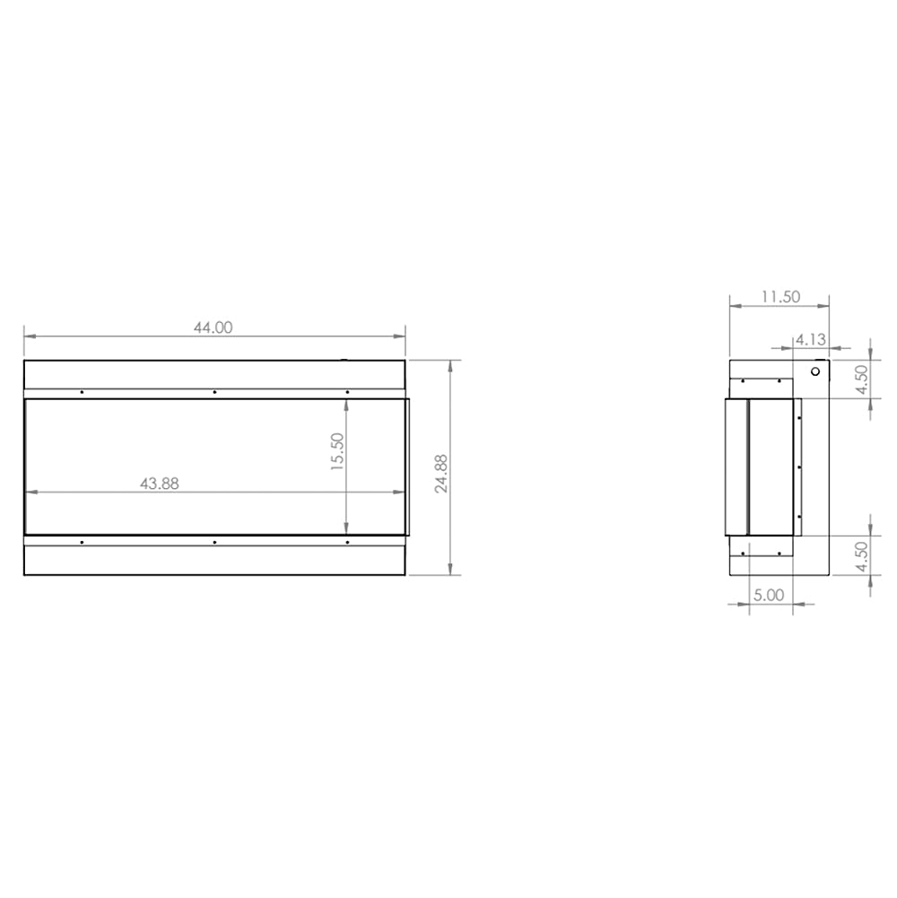 Modern Flames Landscape Series Pro MultiView 3-Sided Wall Mount/Built-In Electric Fireplace (LPM-4416-TH-WTC/LP), 44-Inch, Wireless Thermostat & Full Wall Control