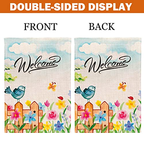 QXQIANXIYE 2 Pack Summer Garden Flags Double Sided 12×18 Inch Small Yard Flag Outside Décor for Farmhouse