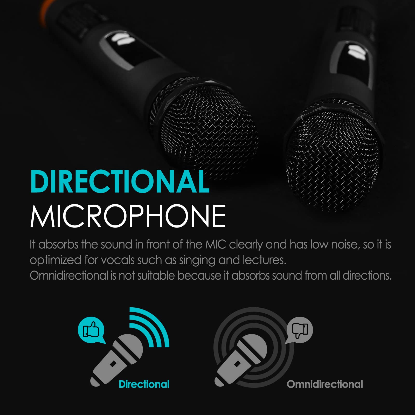 miracle,m M900HA - Bluetooth Wireless Microphones, UHF Metal Dual Handheld Dynamic Mic Karaoke System with Rechargeable Receiver