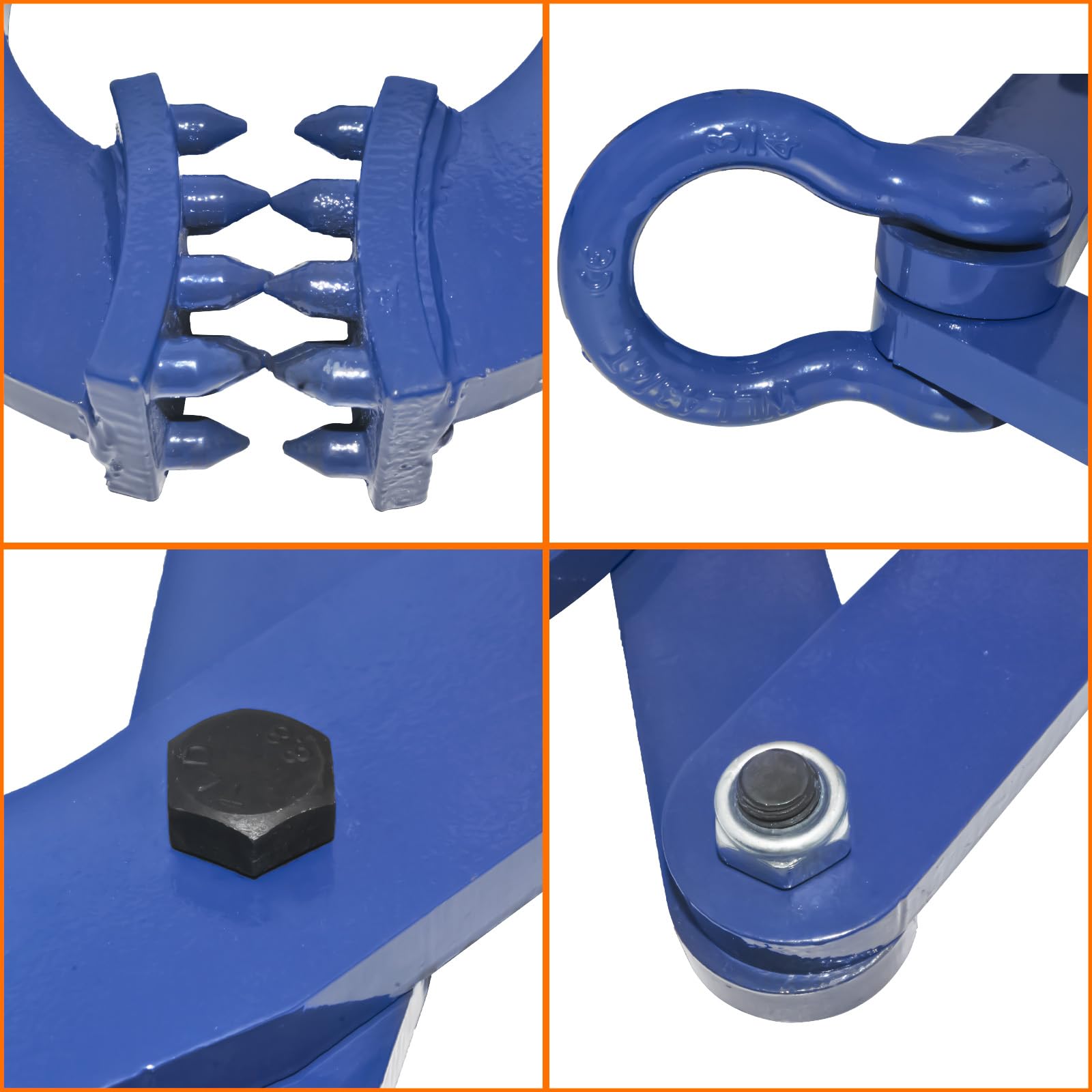 Pallet Puller Clamp 2T/4409LBS Pallet Jack Puller Steel Single Scissor Hook Puller, 8 Inch Jaw Opening Pallet Grabber Heavy Duty Forklift Material Handling Stump Puller Pulling Hoisting Wood